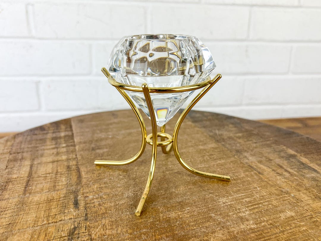 Vintage Partylite Bleikristall 24% Lead Crystal Tealight Candle Holder ...