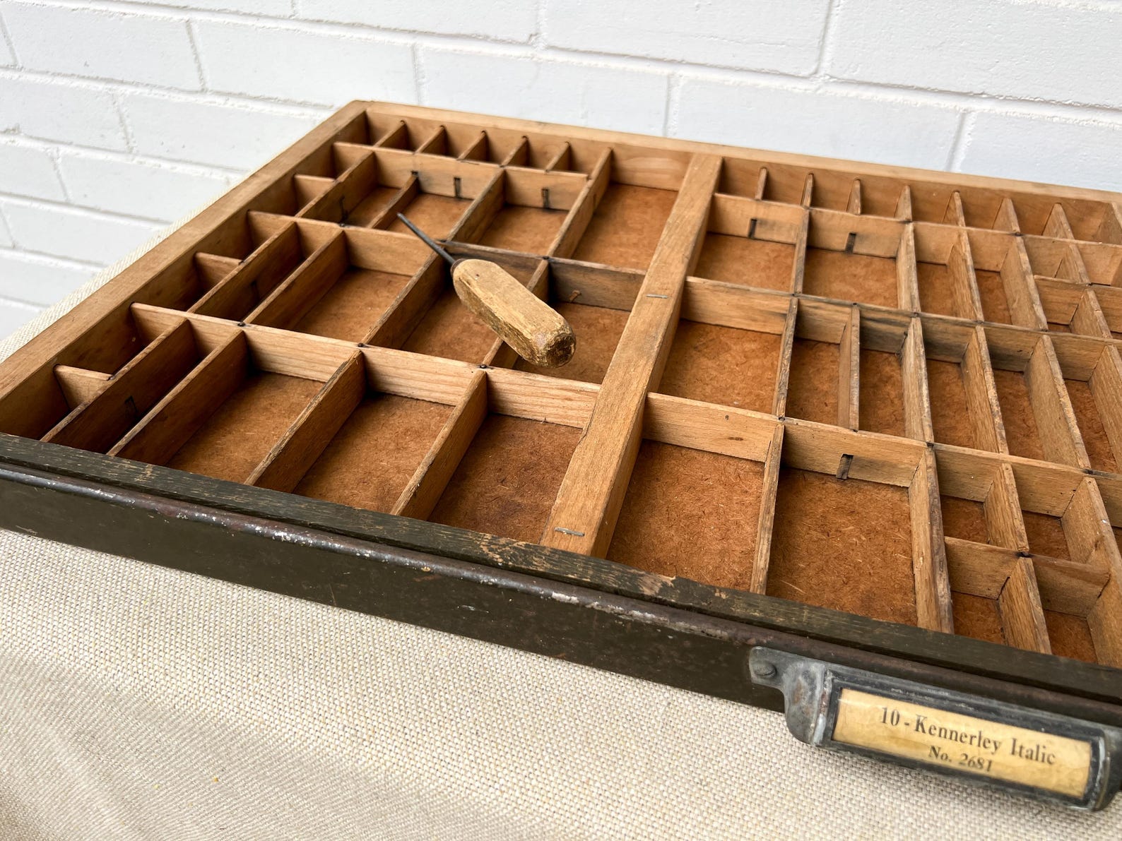 Large Vintage Wooden Printers Tray With 89 Slots 32x17 Wood Knick Knack ...