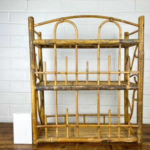 Vintage Brown Wicker Wall Shelf or Tabletop Shelf Authentic Vintage ...