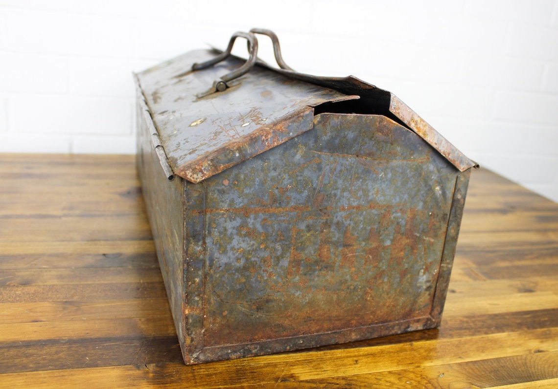 Vintage Metal Tool Box Box With Tool Box Tray Authentic - Etsy