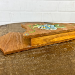 Vintage Handmade Wooden Scissor Holder With Blue Flowers Wood Holder ...