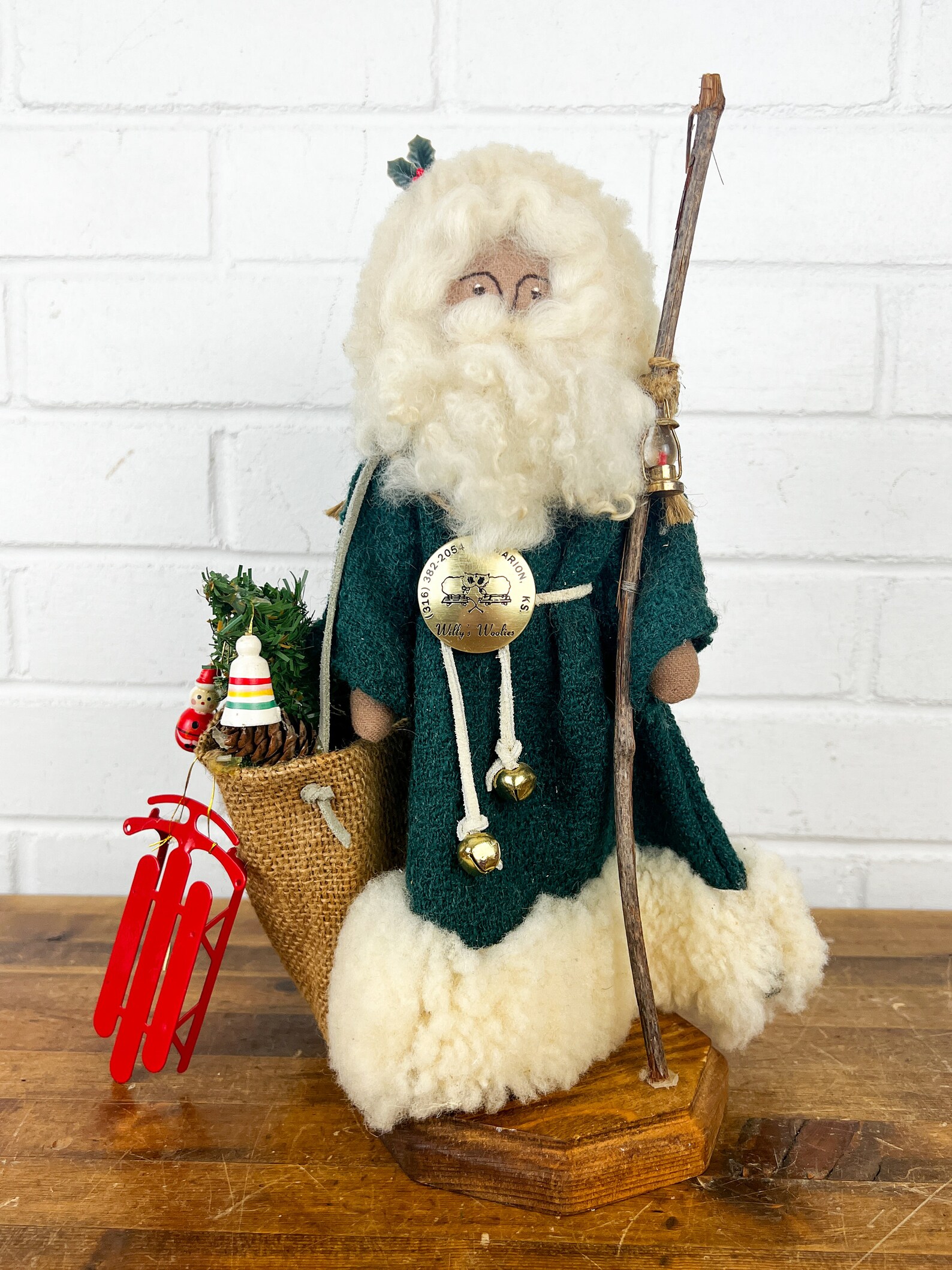 12" Vintage Handmade Santa Claus Doll Country Santa Standing Doll One ...