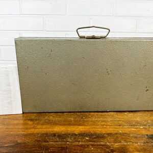 Vintage Gray Metal 35mm Slide File Box With Lid Latch Handle Mansfield ...