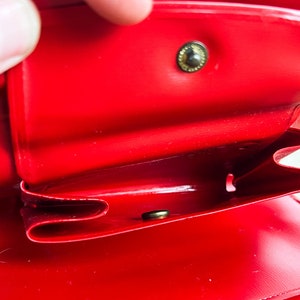 Vintage Red Vinyl Checkbook Wallet Checkbook Cover for Women Wide ...