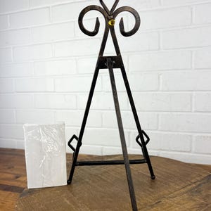 14" Vintage Metal Easel Stand Black and Gold Decor Tabletop Easel for ...