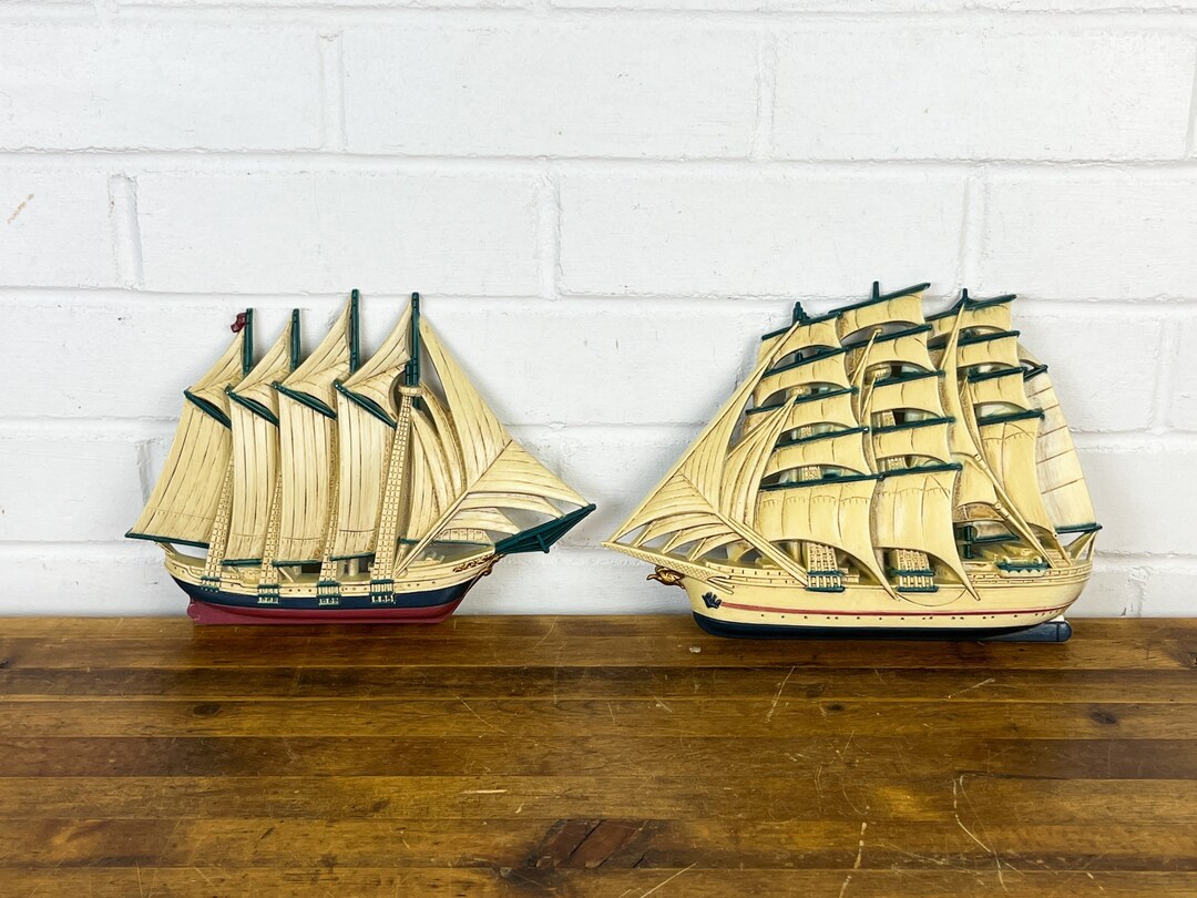 Nautical Clipper Ships Wall Art Molded Ship Wall Decor Home Interiors ...
