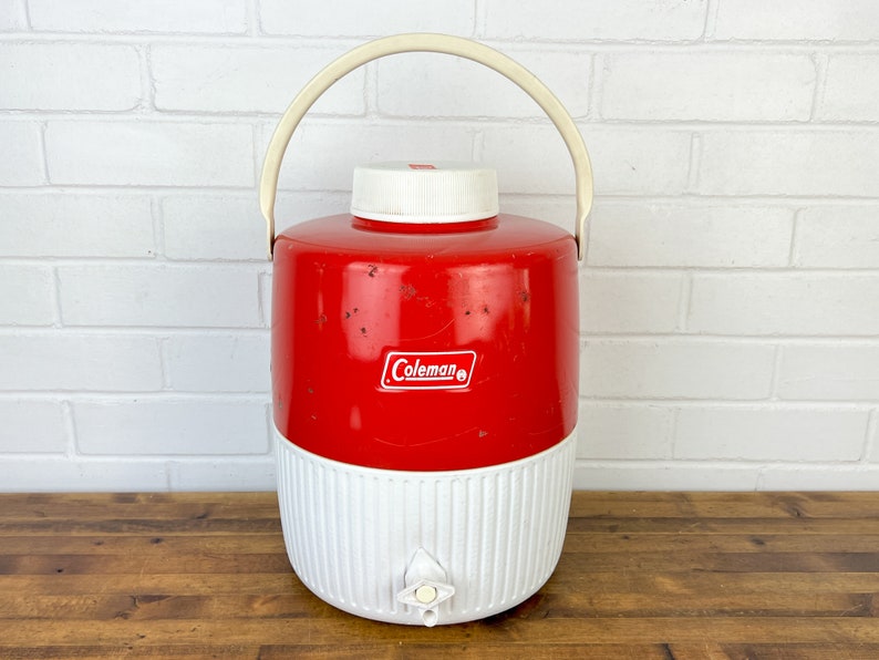 2 Gallon Red Coleman Water Jug With Spout Dispenser Authentic - Etsy