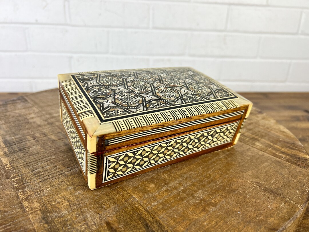 Vintage Decorative Wood Box With Inlay Storage Box - Etsy