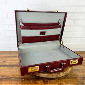 Authentic Vintage Brown Briefcase Box With Gold Accents Combination ...