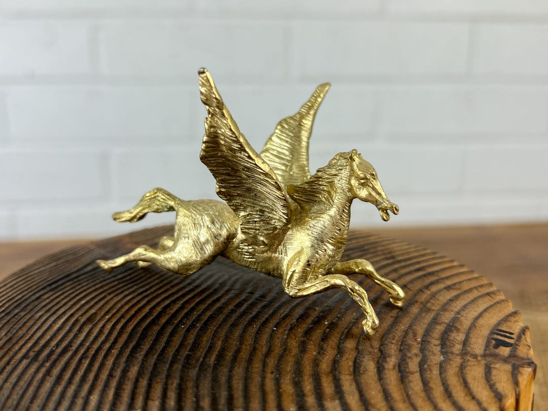 Vintage Gold Metal Pegasus Figurine Mini Pegasus Gift Winged Horse ...