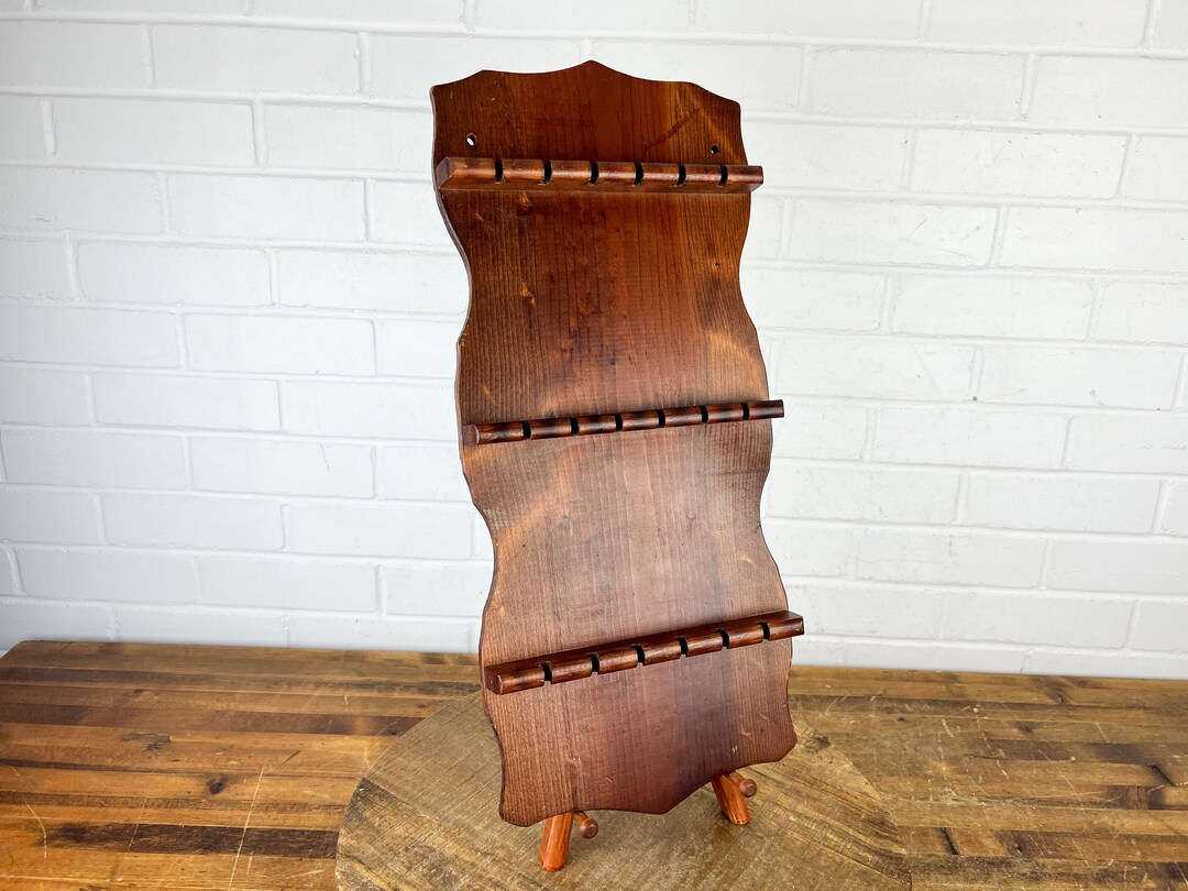 Vintage Wood Souvenir Spoon Rack for Collectible Spoons Holds 18 Small ...