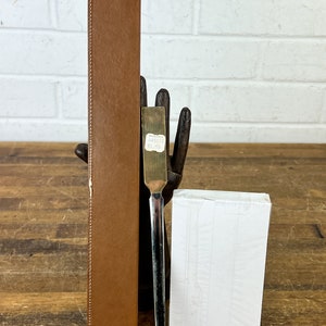 12" Vintage Leather Ruler and Letter Opener Combo Brown Leather ...