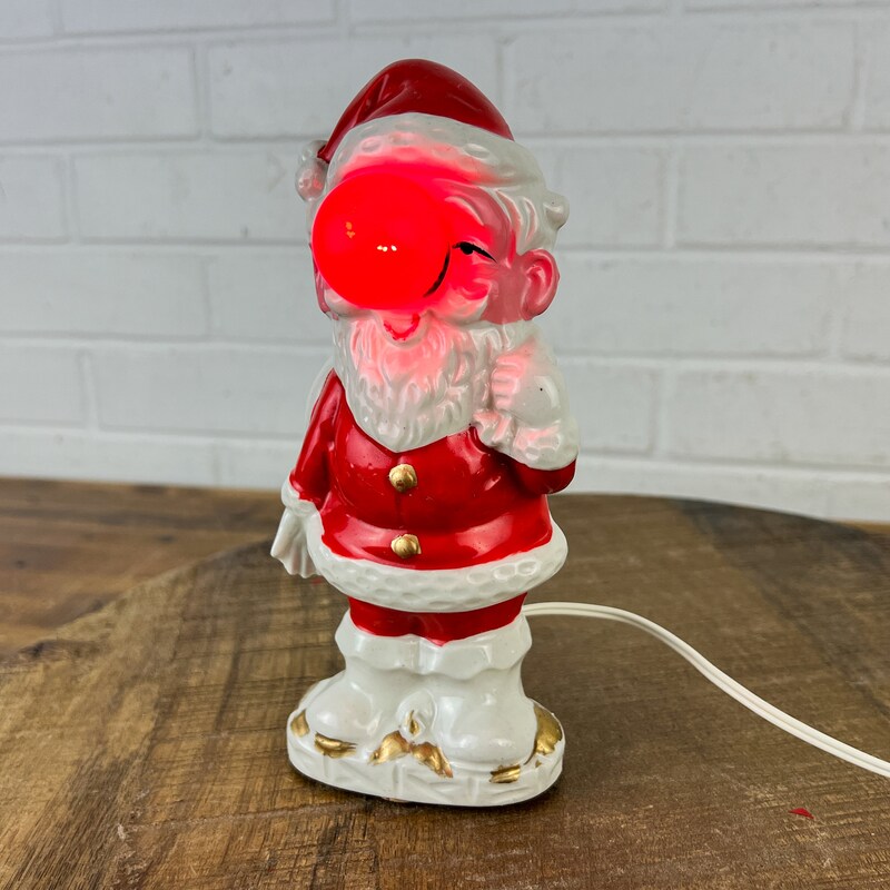 Ceramic Light up Santas - Etsy
