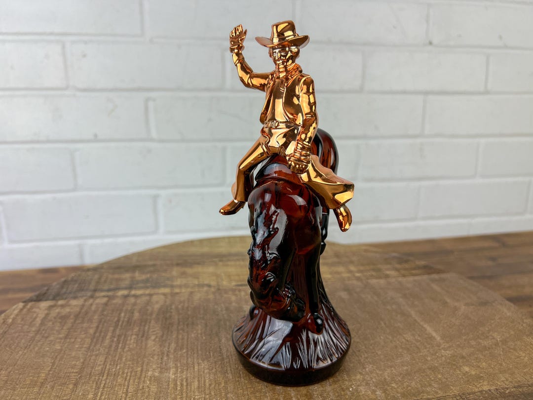 Vintage Avon Bucking Bronco Figurine Glass After Shave Bottle Cologne ...