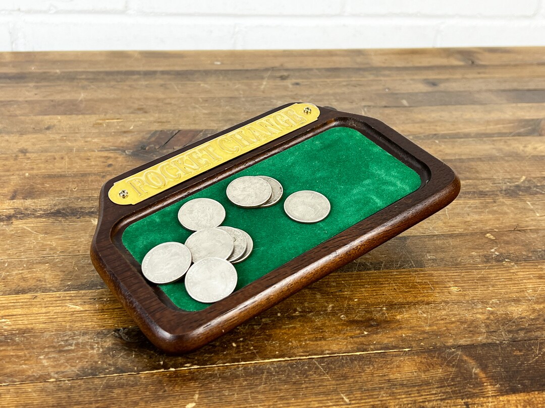 Vintage Wood Pocket Change Holder Authentic Vintage Small Change Coin ...