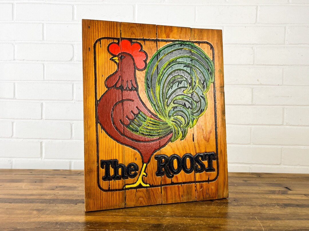 Authentic Vintage Roost Wood Sign Chicken Coop Wooden Wall Hanging ...