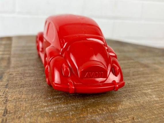 Vintage Avon Red Volkswagen Bug Figurine Glass Car Af… - Gem