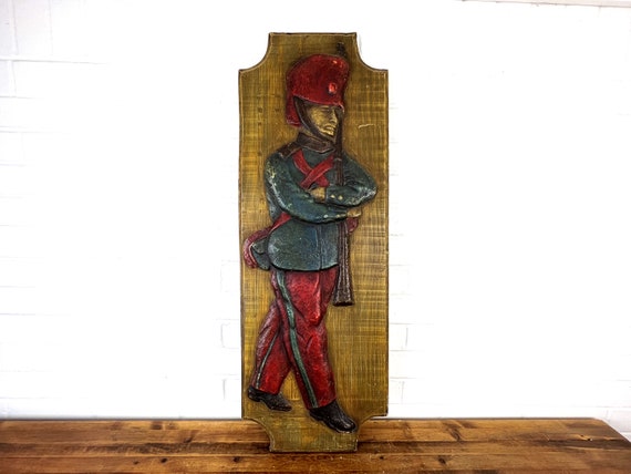 2 1/2 Feet Vintage Wooden Soldier Wall Art Authentic Wall | Etsy