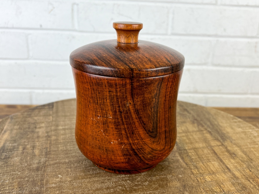 Vintage Wooden Tobacco Jar With Lid and Interior Liner Loose Tobacco ...