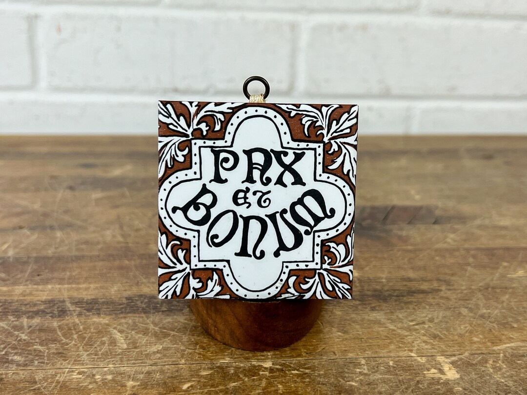 2 Vintage Pax Et Bonum Wall Tile Translates Peace and Good Quote - Etsy