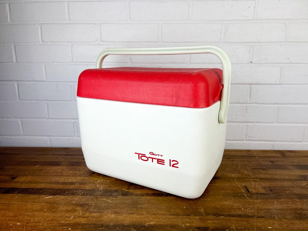 Vintage Gott Tote 12 Cooler – Red & White Ice Chest – 1980s Retro ...