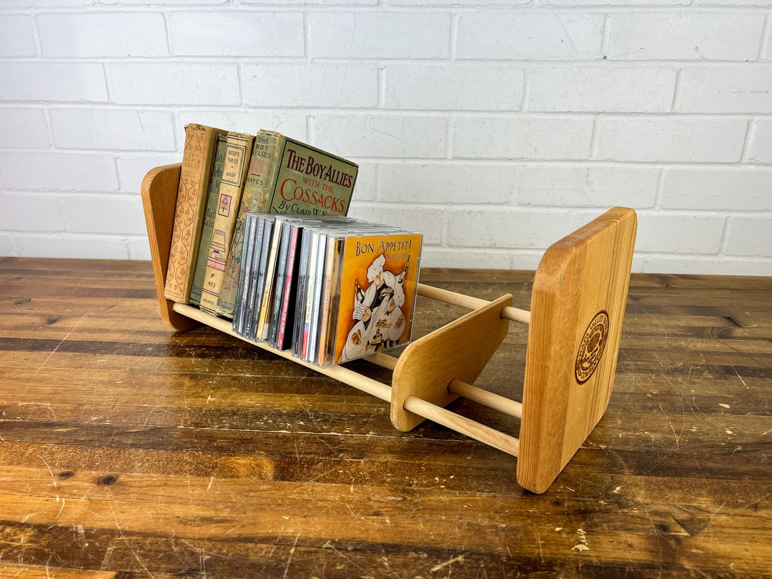 Vintage Wooden CD Storage Rack Authentic Napa Valley Small Wood ...