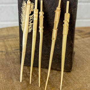 Set of 20 Vintage Hand Carved Wood Cocktail Picks Made in Portugal Hors ...