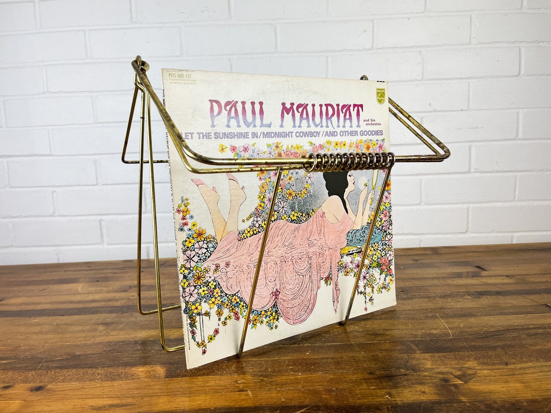 Mid Century Gold Record Basket Record Holder Authentic Vintage - Etsy