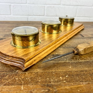 Vintage Light Brown Wood Weather Station Made in France Hanging ...