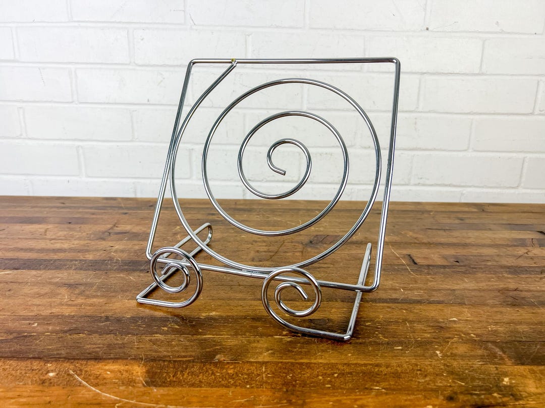 Vintage Silver Metal Swirl Book Stand | Decorative Book Holder | Taiwan ...