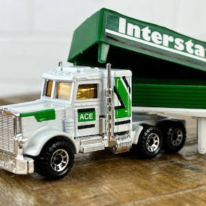 1981 Vintage Matchbox Peterbilt Semi Truck With Trailer ACE Interstate ...