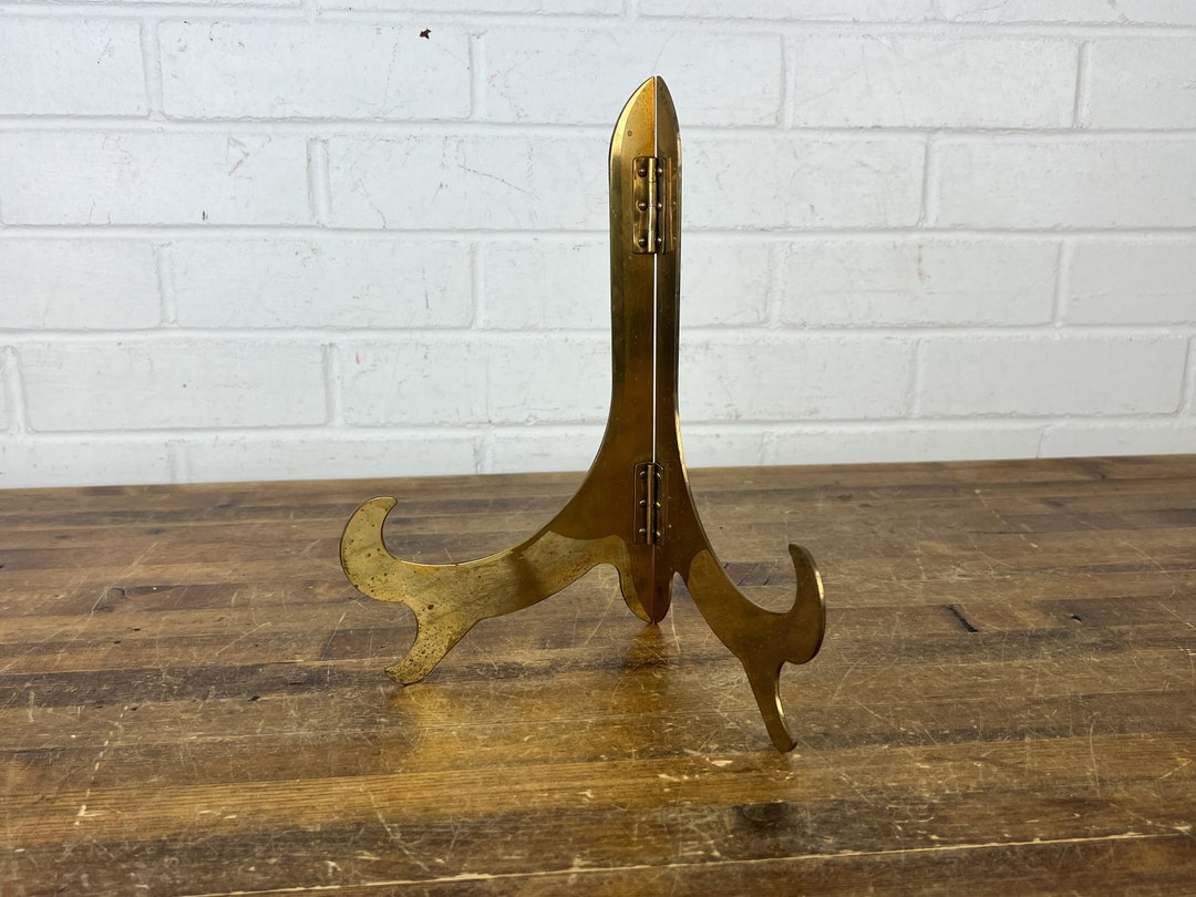 Vintage Brass Easel Gold Shelf Decor Easel Holds Picture Objects ...