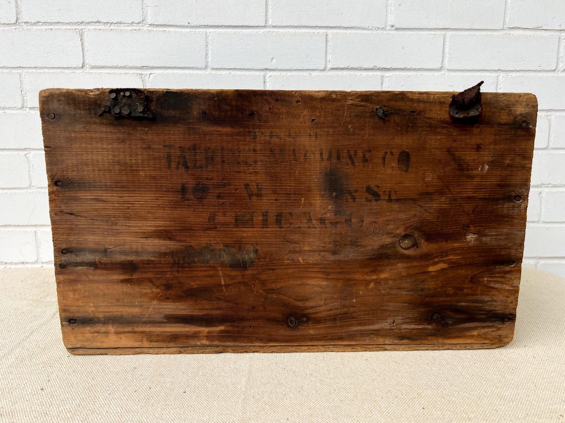 20x13" Antique Victor Talking Machine Co Wood Crate Vintage Wooden ...
