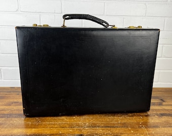 Vintage Brown Briefcase Box With Gold Accents Unique Interior Prop ...