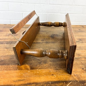 Vintage Wooden Butcher Paper Holder Paper Cutter for Rolls of Paper ...