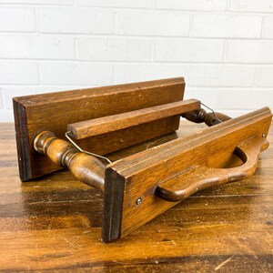 Vintage Wooden Butcher Paper Holder Paper Cutter for Rolls of Paper ...