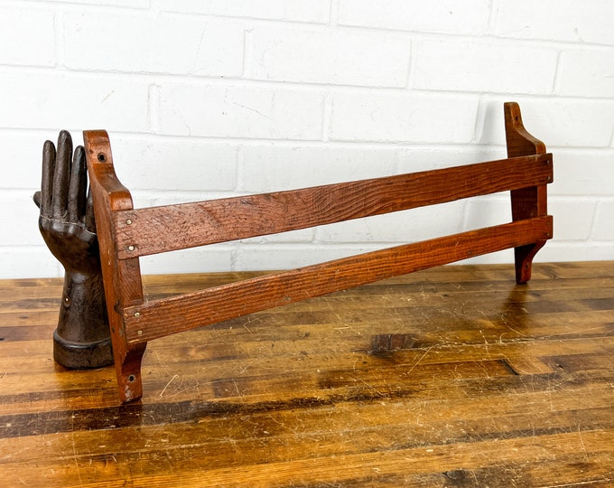 22" Wide Vintage Wooden Church Pew Book Holder Authentic Distressed ...