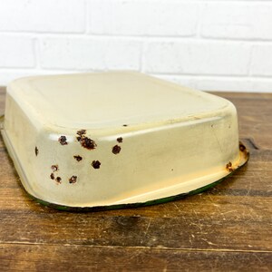 12x9" Vintage Rectangle Enamel Pan Authentic Chipped Enamelware Kitchen ...