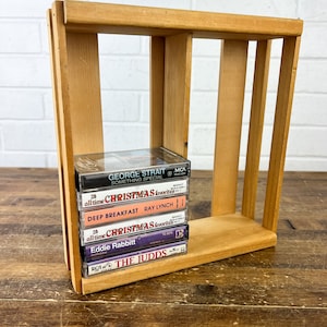 Vintage Napa Valley Wood Tape Cassette Holder Crate Storage Display ...