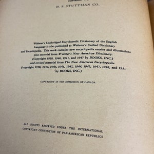 Distressed Large 1957 Webster's Encyclopedic Dictionary Book Unabridged ...
