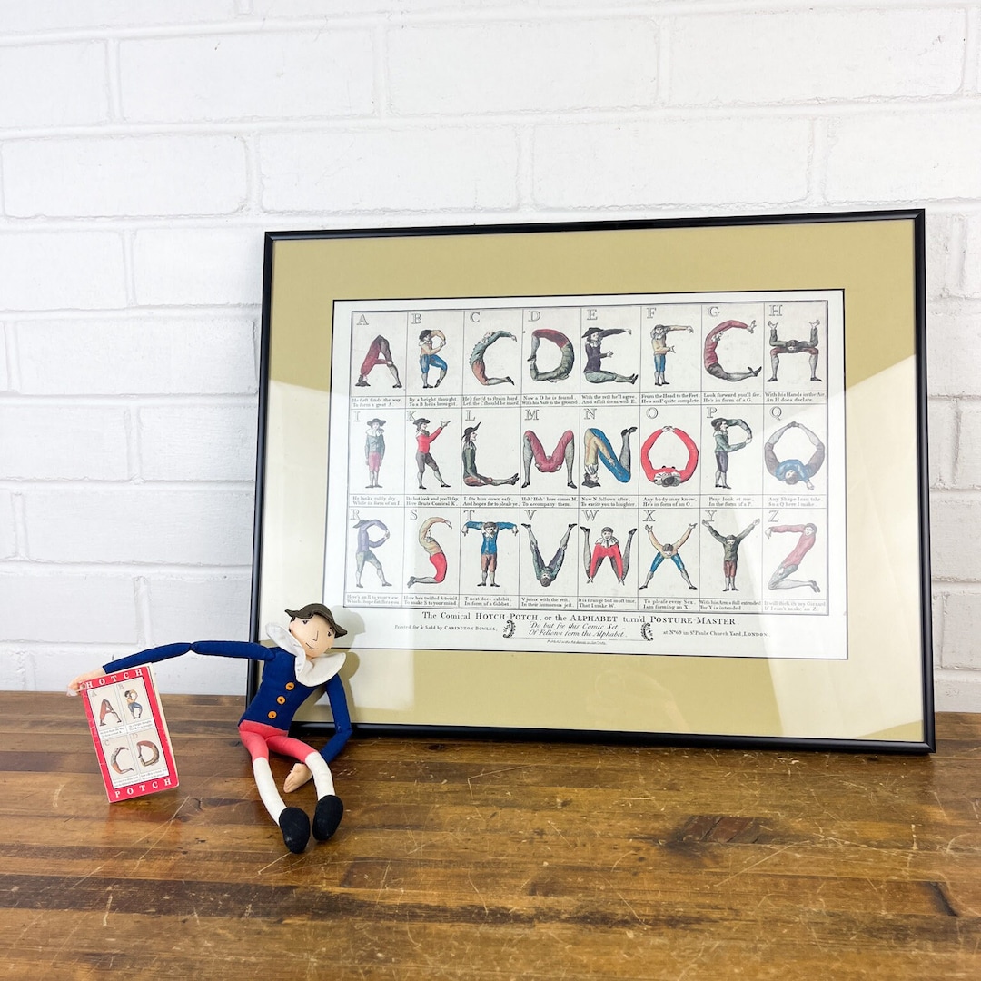 Vintage Framed ABC Print With Matching Doll 1782 Print of the Comical ...
