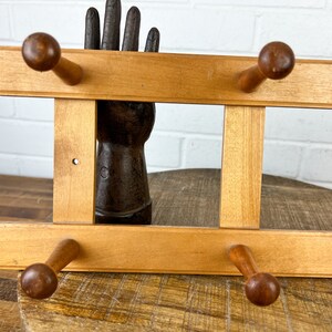 Vintage Light Brown Wood Peg Rack for the Wall Wooden Wall Rack With ...