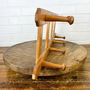 Vintage Light Brown Wood Peg Rack for the Wall Wooden Wall Rack With ...