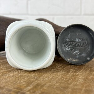 Small Vintage Milk Glass Container With Metal Lid Old Cream Jar With ...