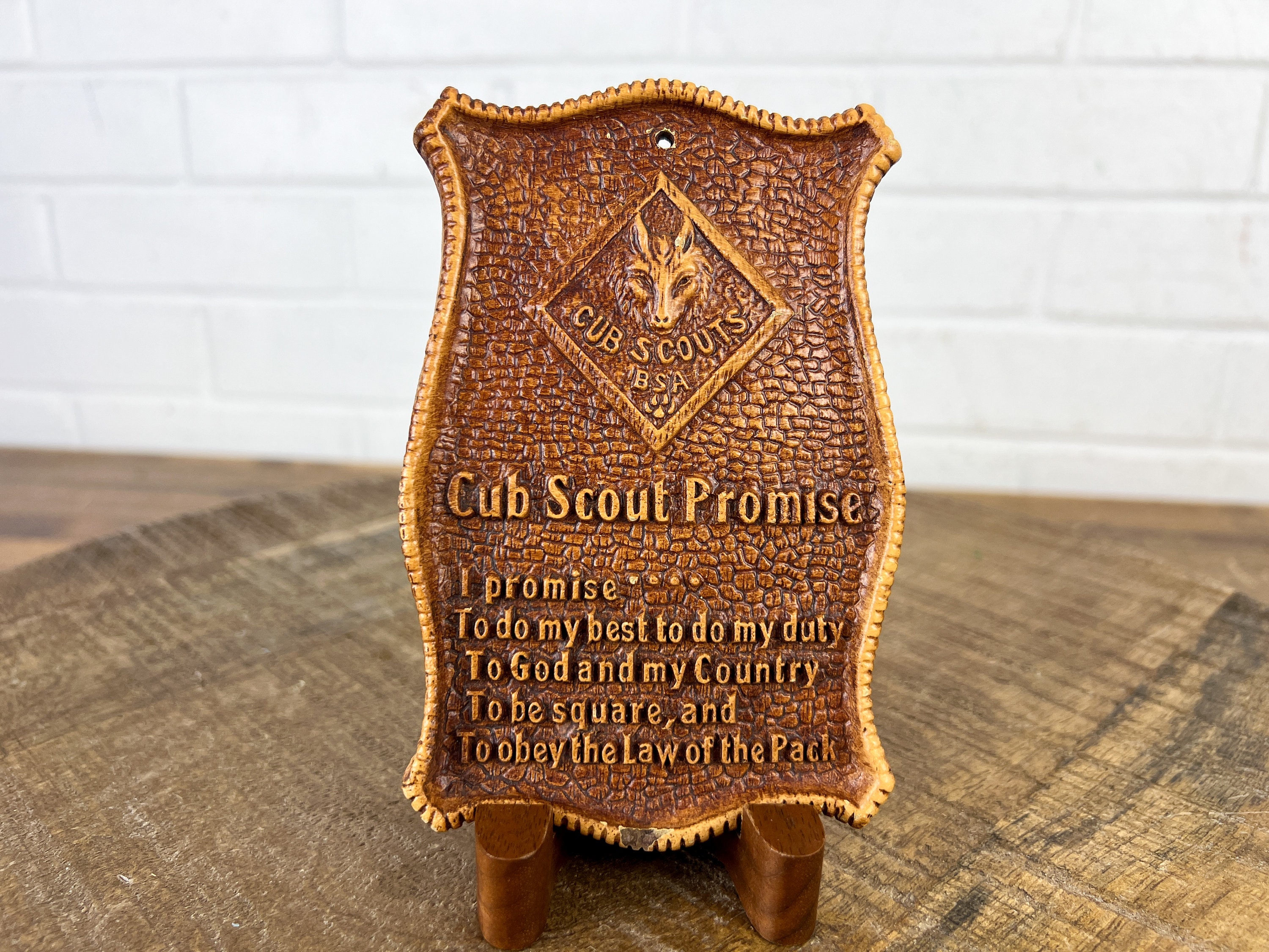 Cub Scout Promise Sign Language Vintage Cub Scout Promise Wall Plaque