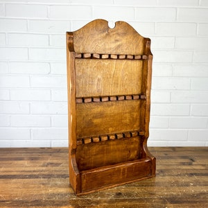 Vintage Wood Souvenir Spoon Rack for Collectible Spoons Holds 24 Small ...