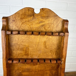 Vintage Wood Souvenir Spoon Rack for Collectible Spoons Holds 24 Small ...