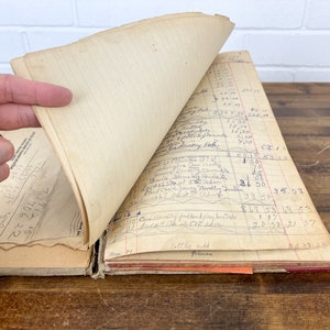 1940s Ledger Book Journal With Handwritten Notes Throughout Authentic ...