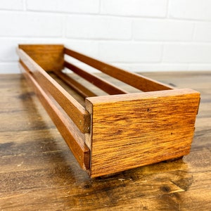 Vintage Wood Tape Cassette Holder Crate Storage Display Rack Authentic ...