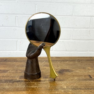 Vintage Gold Metal Handheld Mirror Make-up Bathroom Mirror Decorative ...